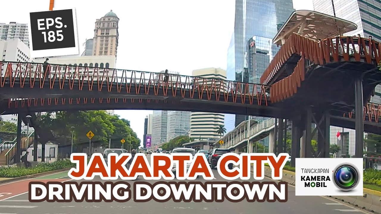 DRIVING DOWNTOWN JAKARTA CITY FROM WEST JAKARTA TO CENTRAL JAKARTA ...