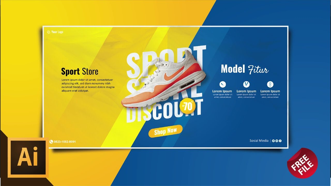 Keren, Mudah Dan Ada Filenya : Cara Membuat Banner Jualan Online Ai ...