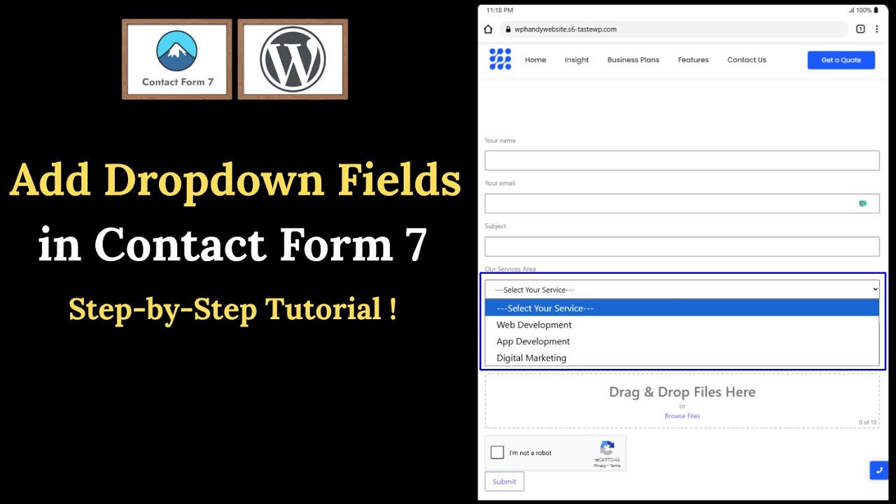 How to Add Dropdown Field in Contact Form 7 | WordPress Contact Form ...