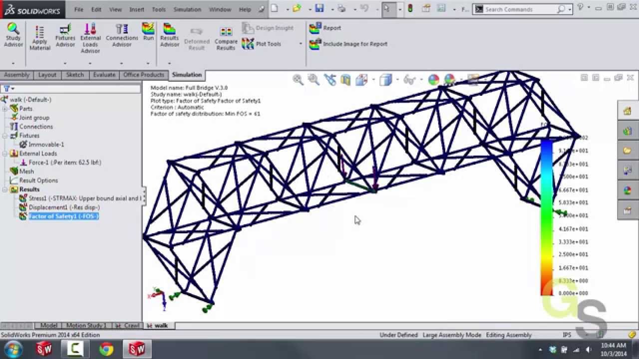 The Crawl Walk Run system with SolidWorks Simulation Part 2 - YouTube