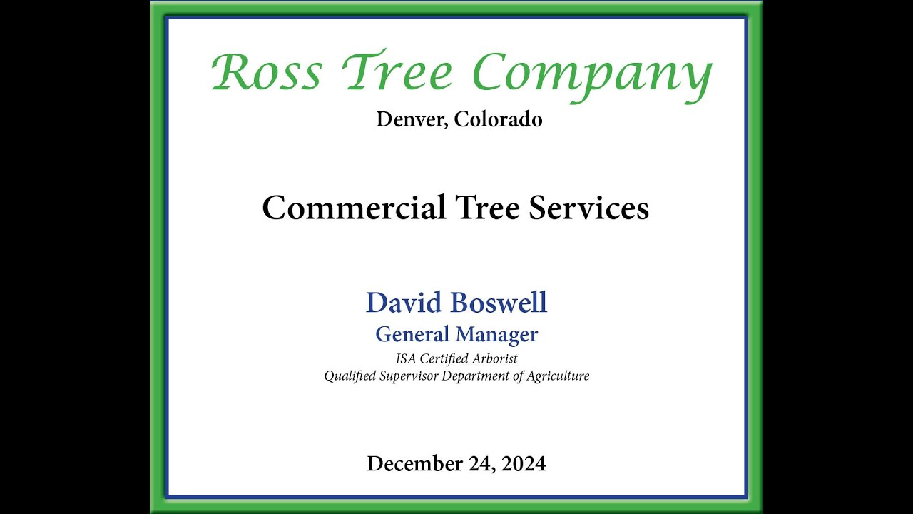 Ross Tree General Manager Discusses Company's Commercial Tree Service ...