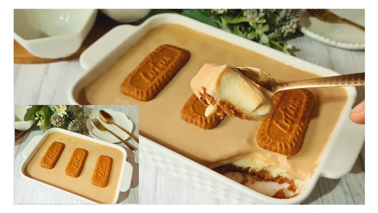Lotus Biscoff Pudding/ബിസ്ക്കറ്റ് പുഡ്ഡിംഗ്🍮 No gelatin No Chinagrass ...