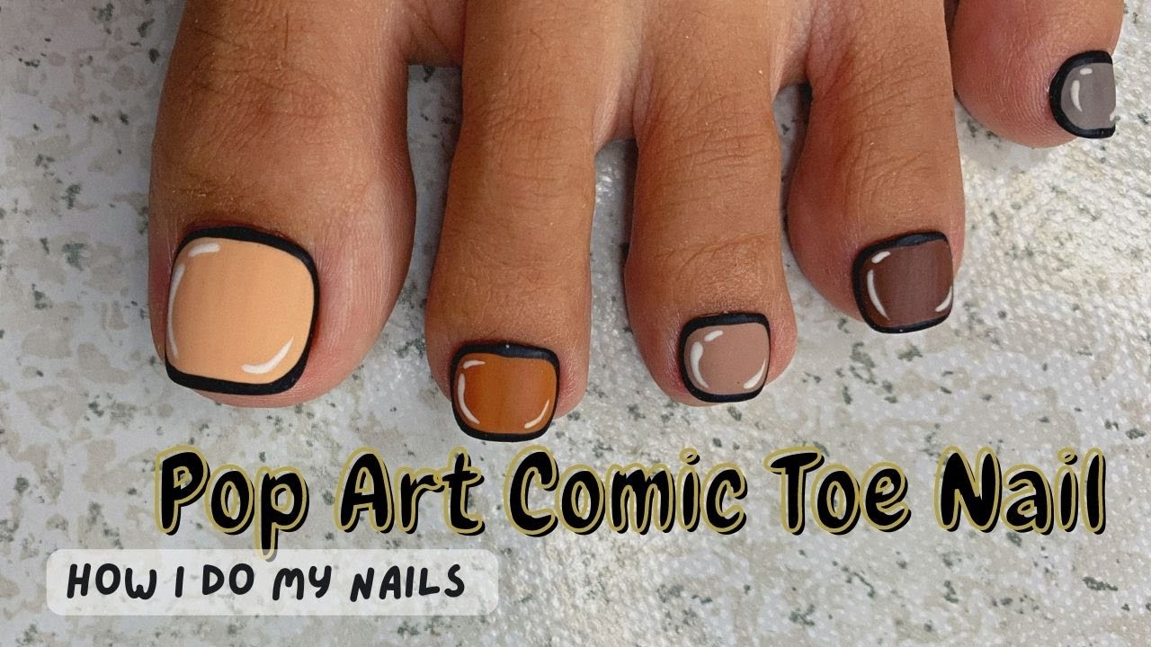 Pop Art Comic Toe Nails | Mixing Gel Polishes | #toenails #nails # ...
