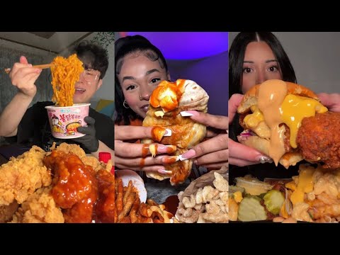 TIKTOK Mukbang Compilation | Buldak, Taco Bell, Dave's Hot Chicken, & More! 🌶️🌮🍗🔥