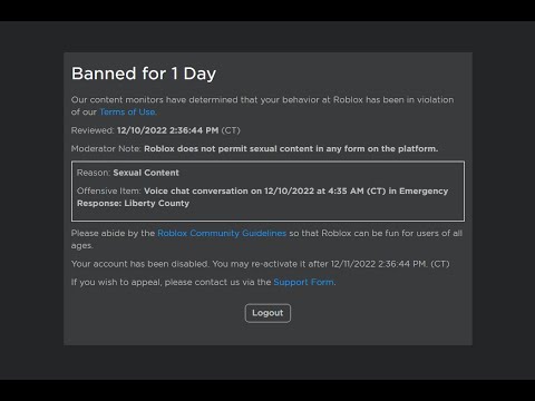 I have been banned from roblox for no reason! - YouTube