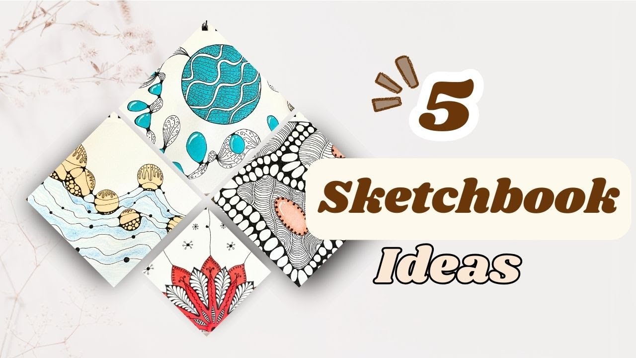 5 Sketchbook Ideas: Zentangle and Neurographic Art Easy Patterns ...