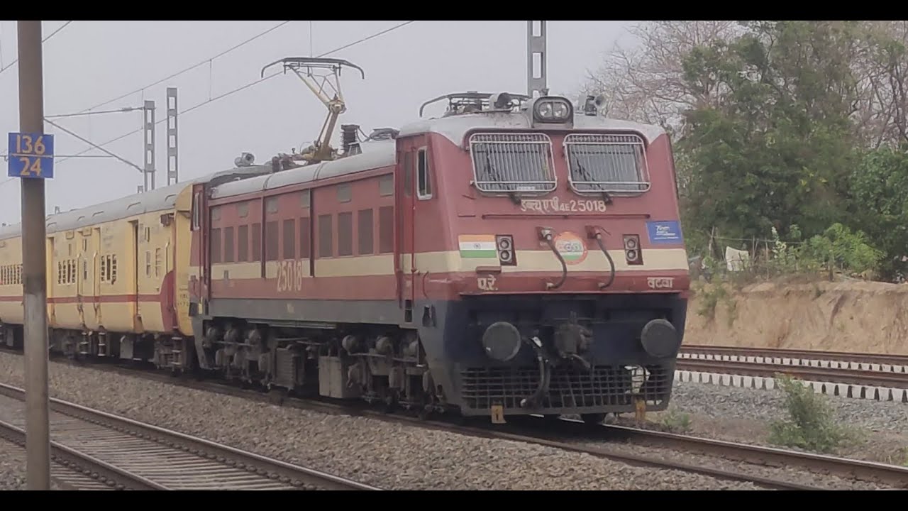 19568 Vivek Express High Speed Skip Railway Crossing - YouTube