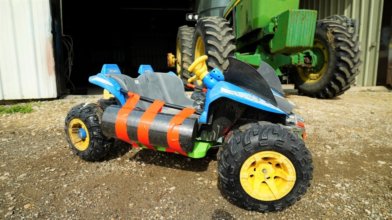 Turning Hudson's Power Wheels into a Boat - YouTube