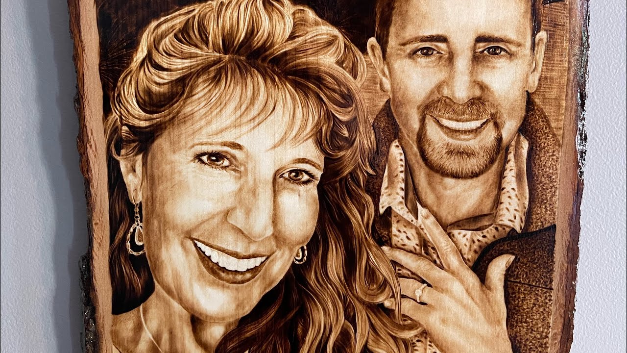 Engagement Portrait Pyrography Woodburning Time Lapse Video - YouTube