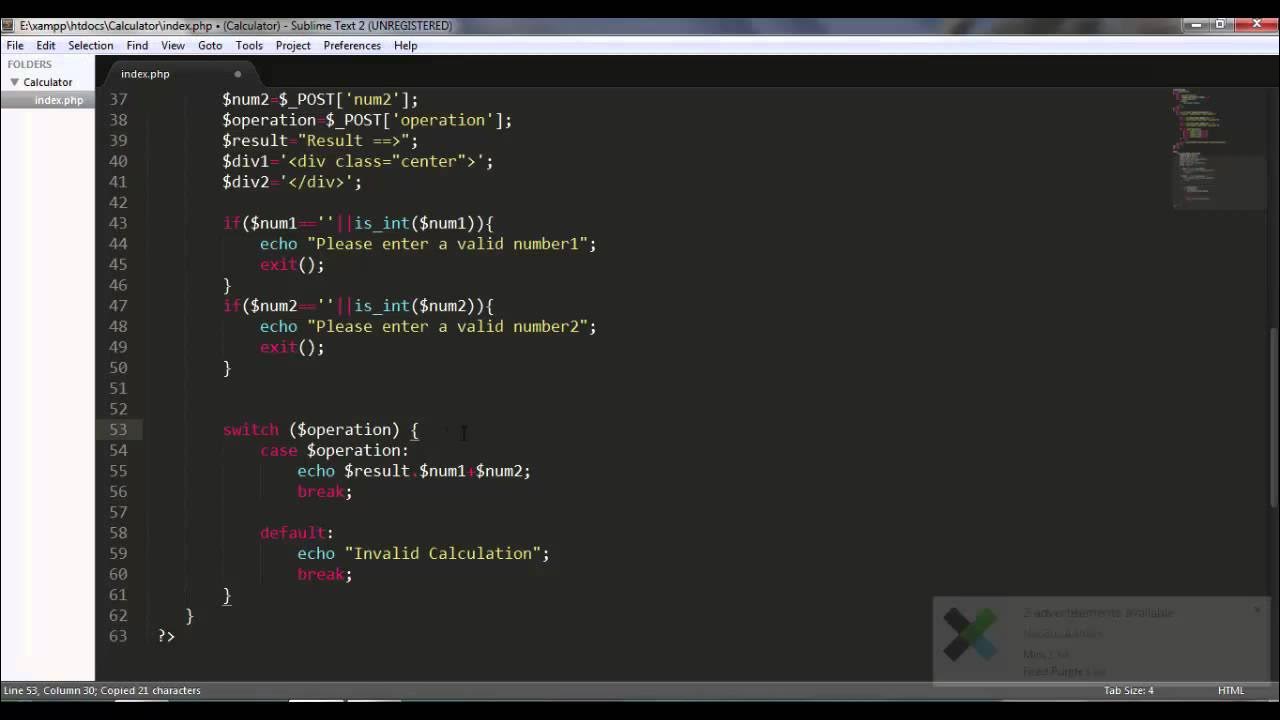 Simple Calculator in PHP (Part3) - YouTube