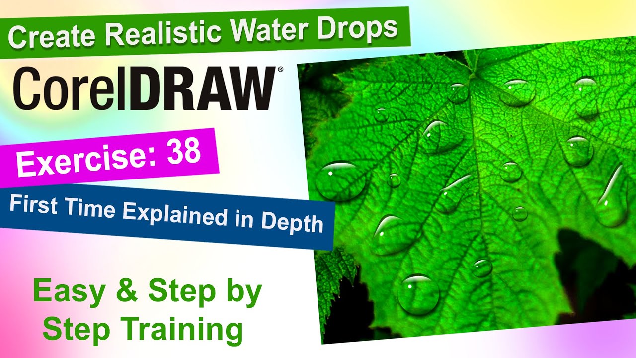 Create Realistic Water Drops in corel draw Exercise No. 38 | YN Tutor ...