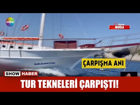Tur tekneleri çarpıştı!