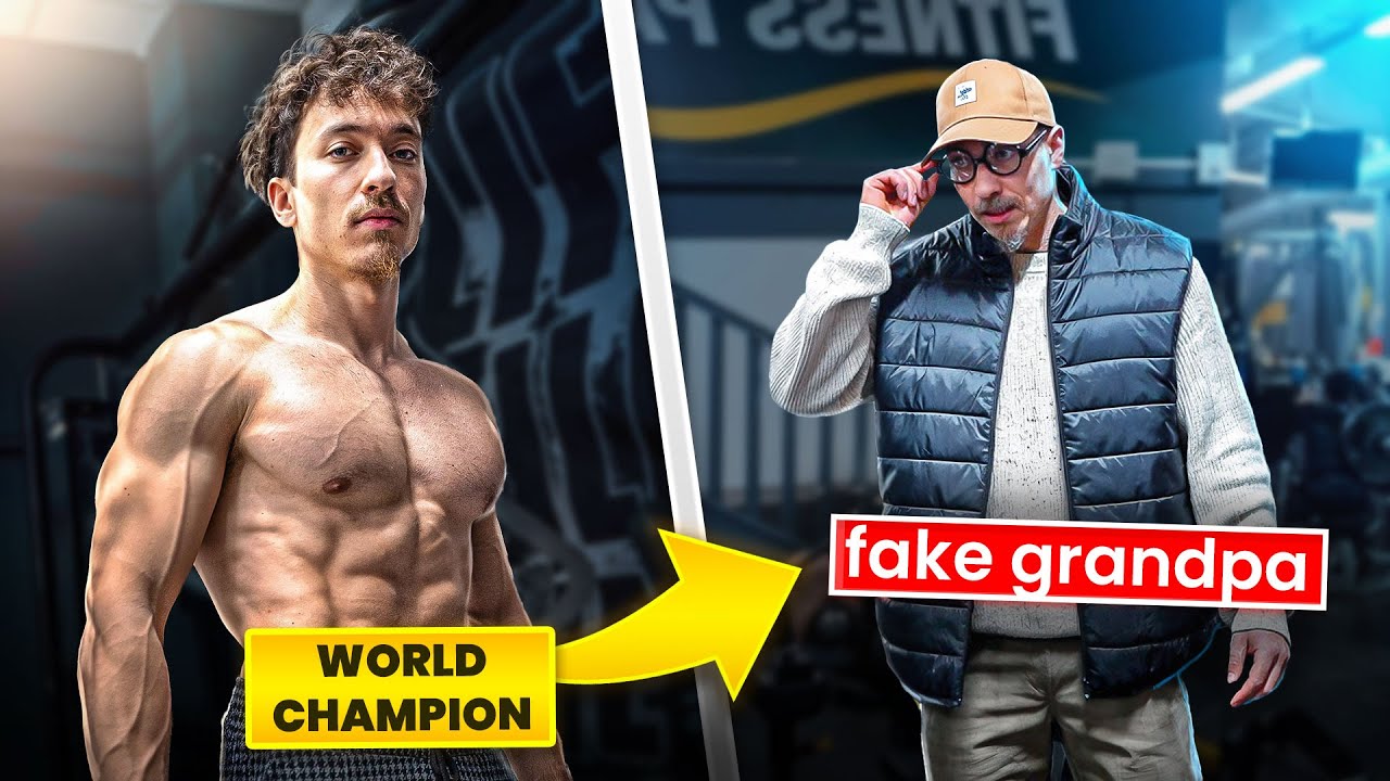 Fake Grandpa Shocks Gym Bros with INSANE Strength - YouTube