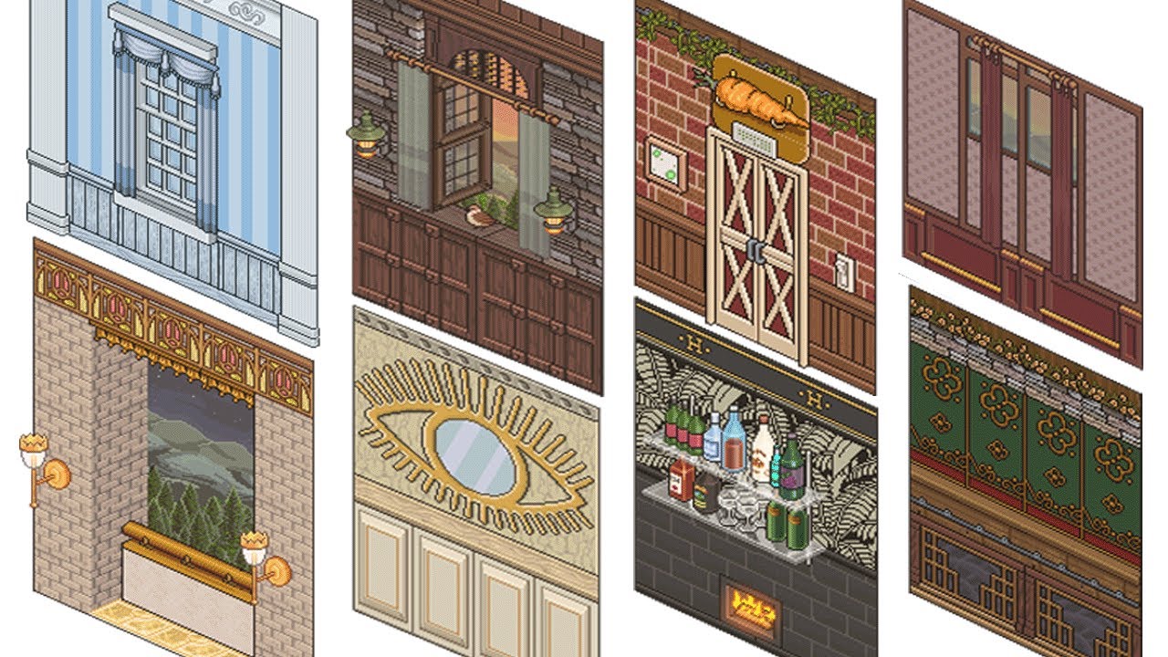 more wall designs (Part III) // HABBO Speed Build🛠 - YouTube