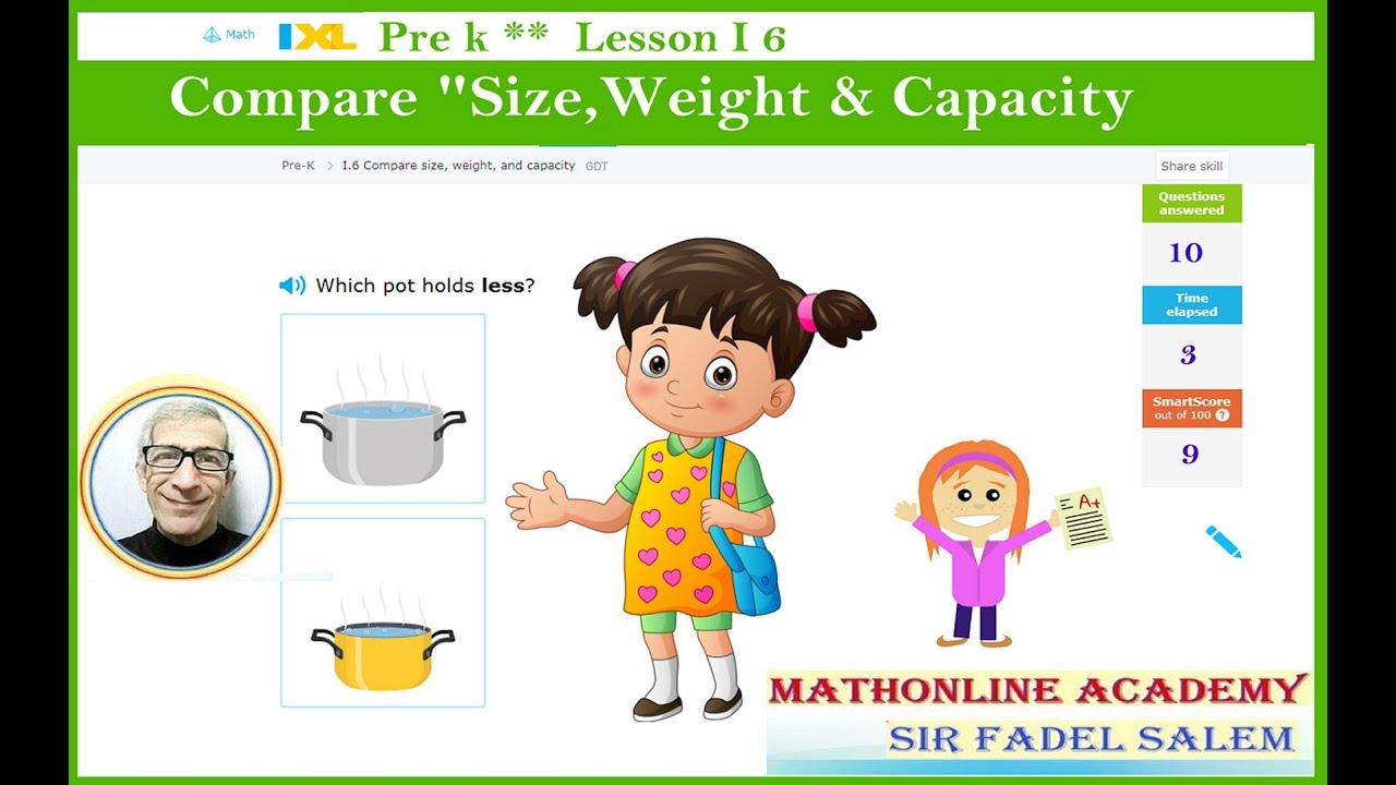 Practice Math Pre-k L I 6 Compare Size Weight & Capacity at @FadelSalem ...