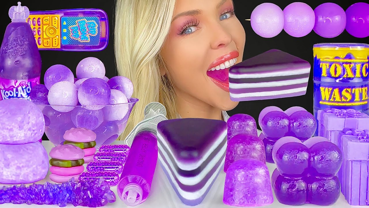 ASMR PURPLE DESSERTS, GRAPE KOOL AID, GRAPE MOCHI, CHRISTMAS CAKESICLE LAYERED JELLO CAKE ...