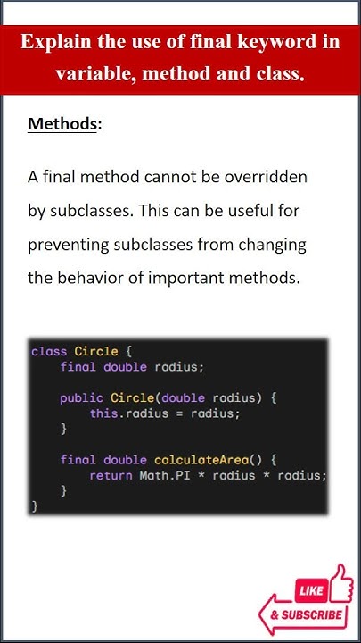 Use of Final keyword in Java #shorts #interview #javainterviewquestions - YouTube