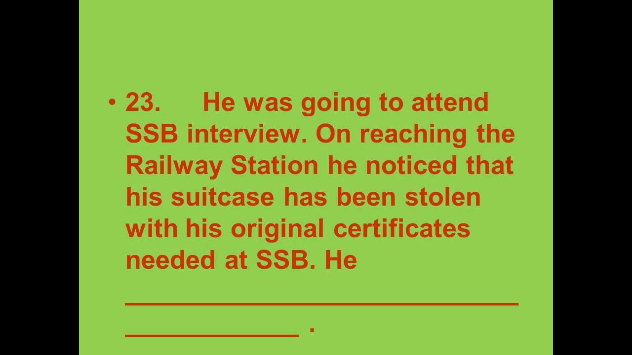 SITUATION REACTION TEST FOR PRACTICE II SSB TIPS II SSB INTERVIEW ...