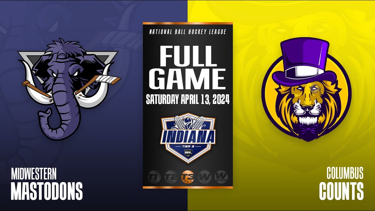 NBHL Indiana Tier 3: Midwestern Mastodons vs. Columbus Counts Full Game ...