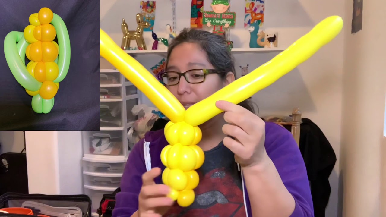 Corn balloon tutorial. Choclo tutorial de globoflexia. Thanksgiving ...