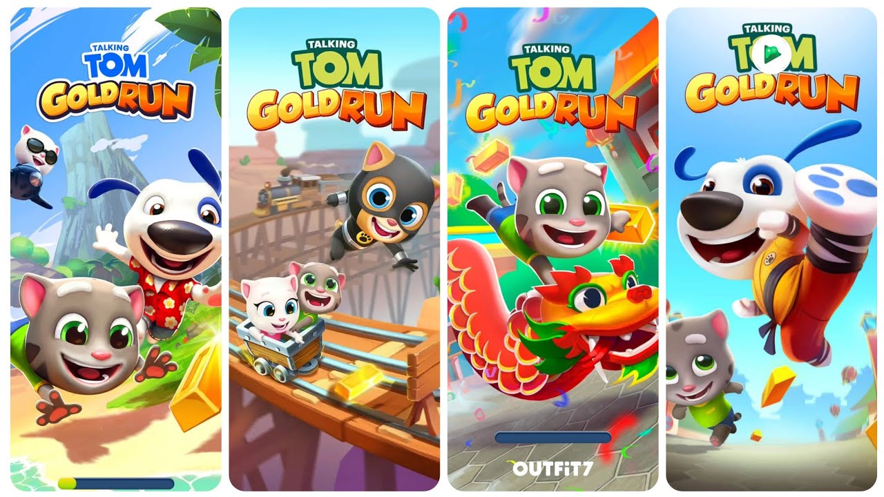 Talking Tom Gold Run Lost City Update vs Mining Cart Update vs China ...