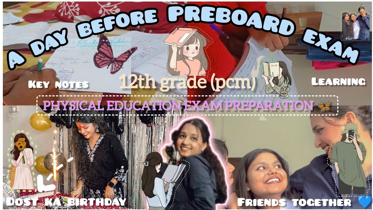 A DAY BEFORE PREBOARD EXAM🦋| PHYSICAL EDUCATION PREPARATION💛*keynotes ...