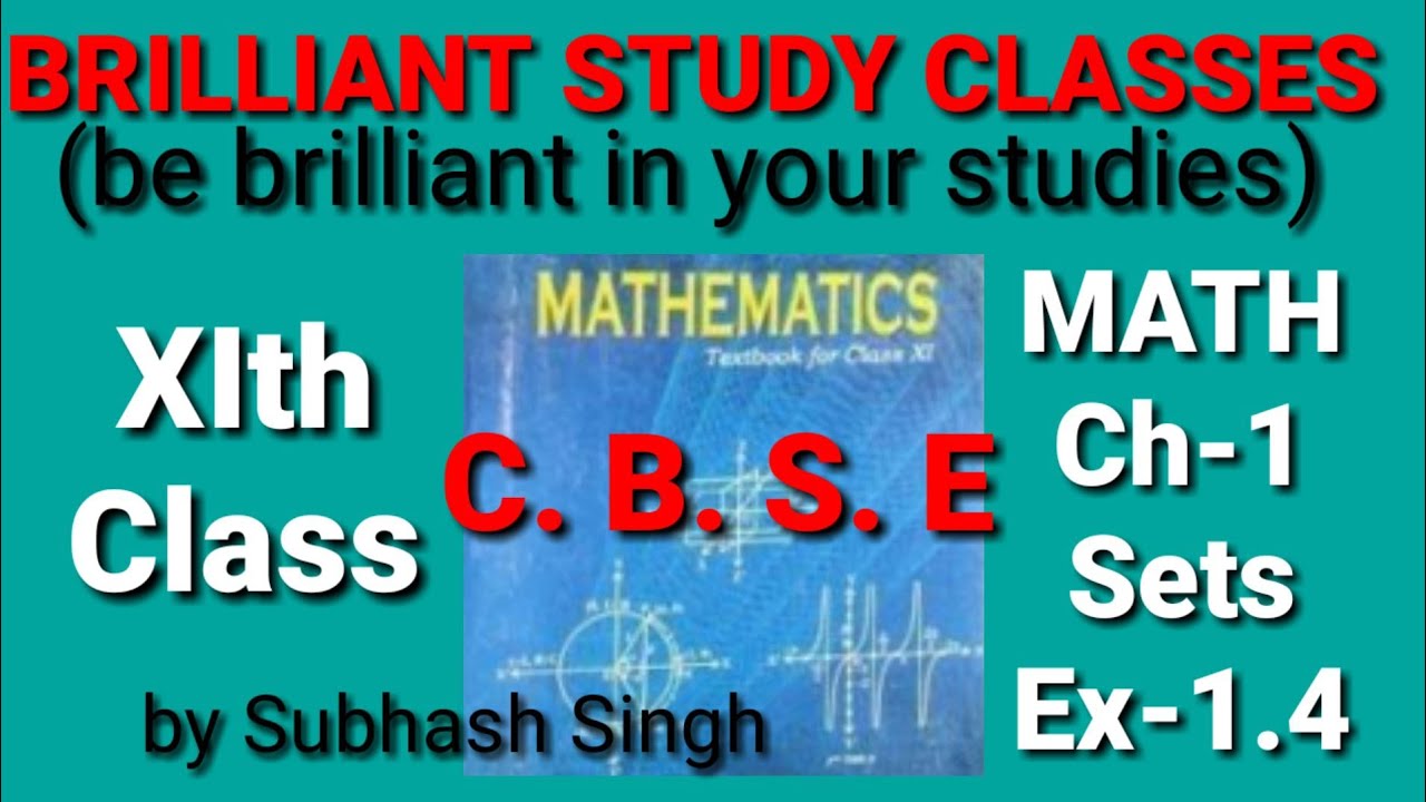 Math, XIth ClassCh-1(Sets) Ex-1.4 - YouTube