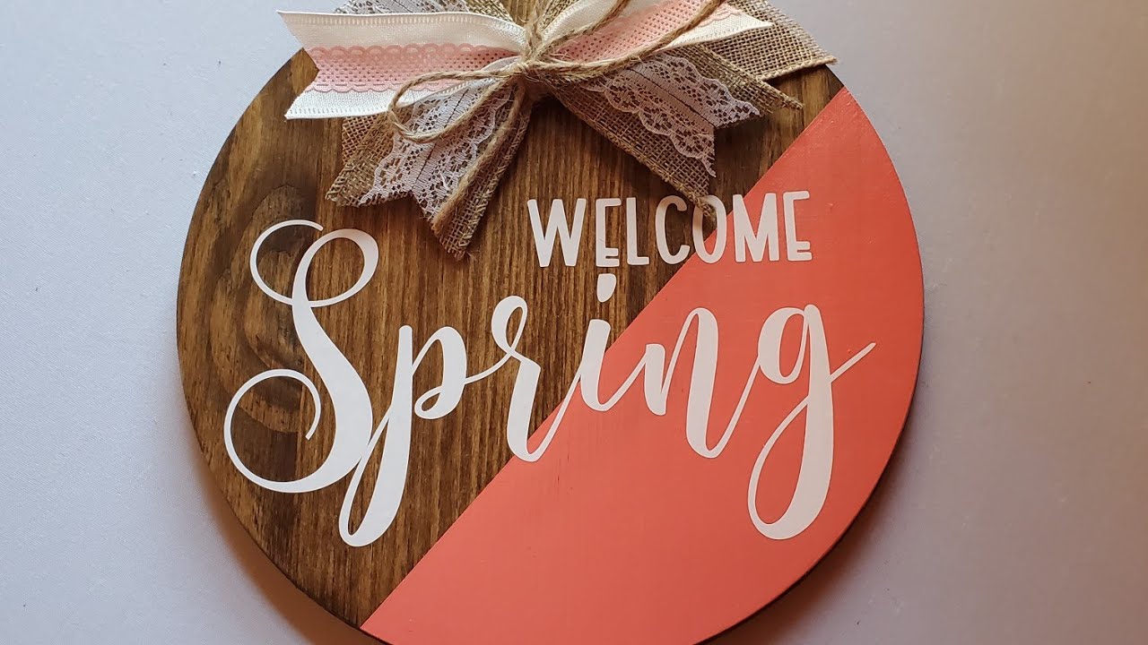How To Make A Door Sign For Spring/DIY Door Sign #woodensign #spring ...