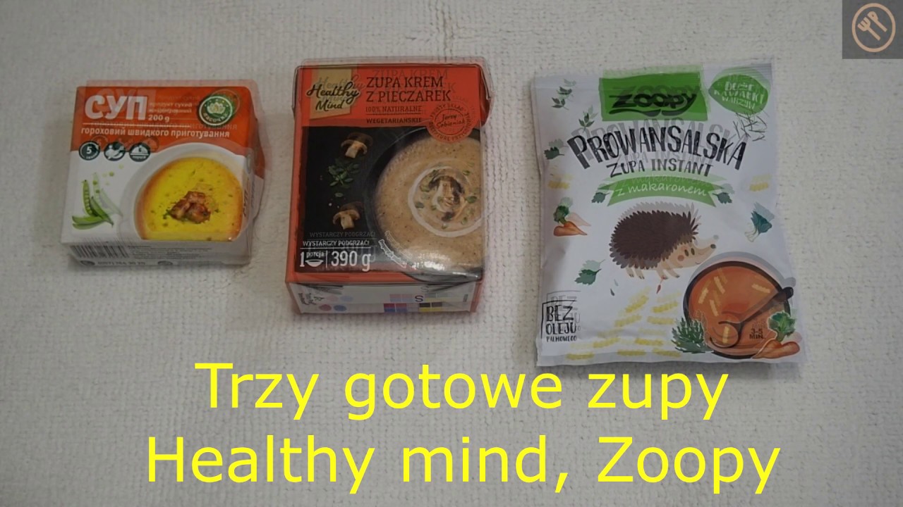 Zupy instant Healthy Mind, Zoopy, ukraińska zupa grochowa - YouTube