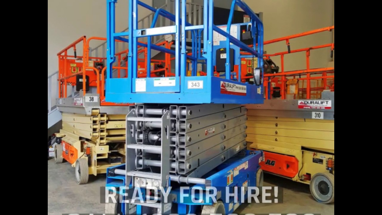 Duralift 40ft Narrow Electric Scissor Lift - YouTube