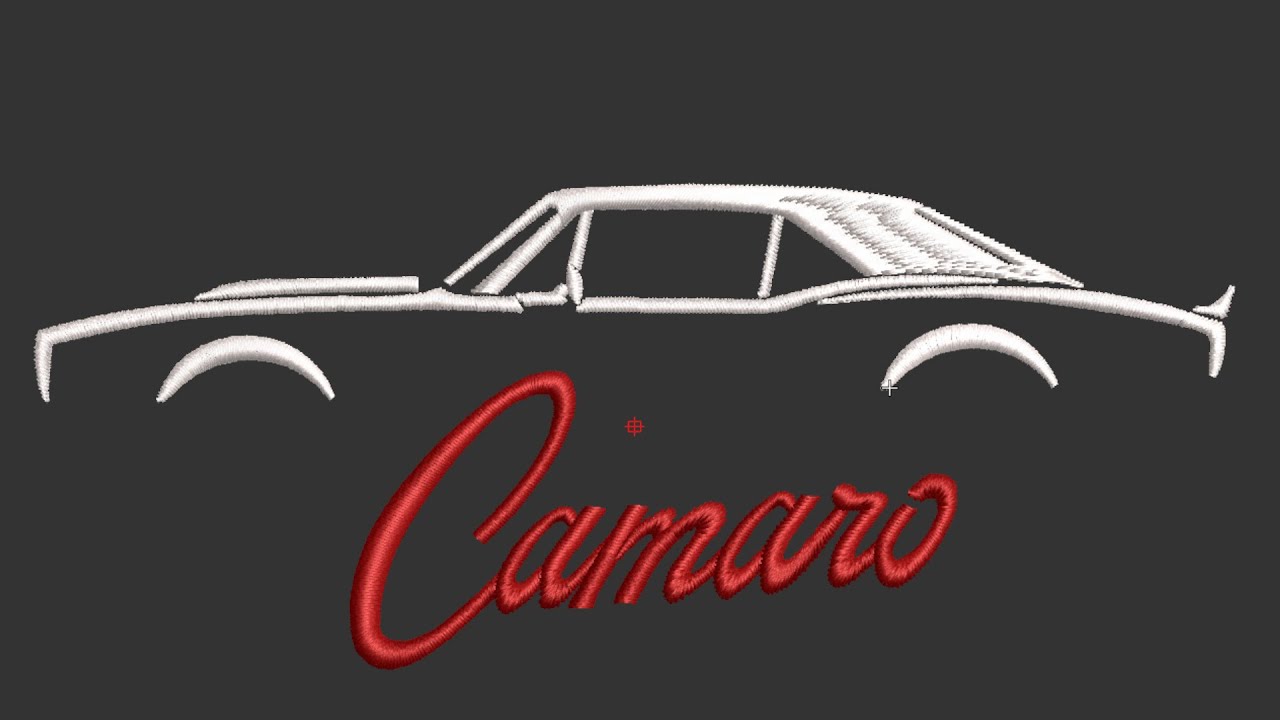 Chevrolet Camaro vintage script embroidery design - YouTube