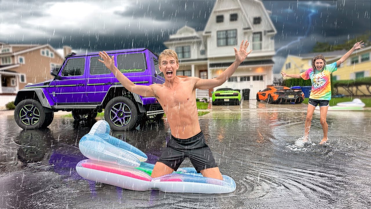 We Survived a MAJOR STORM!! *My Lamborghini Flooded* - YouTube