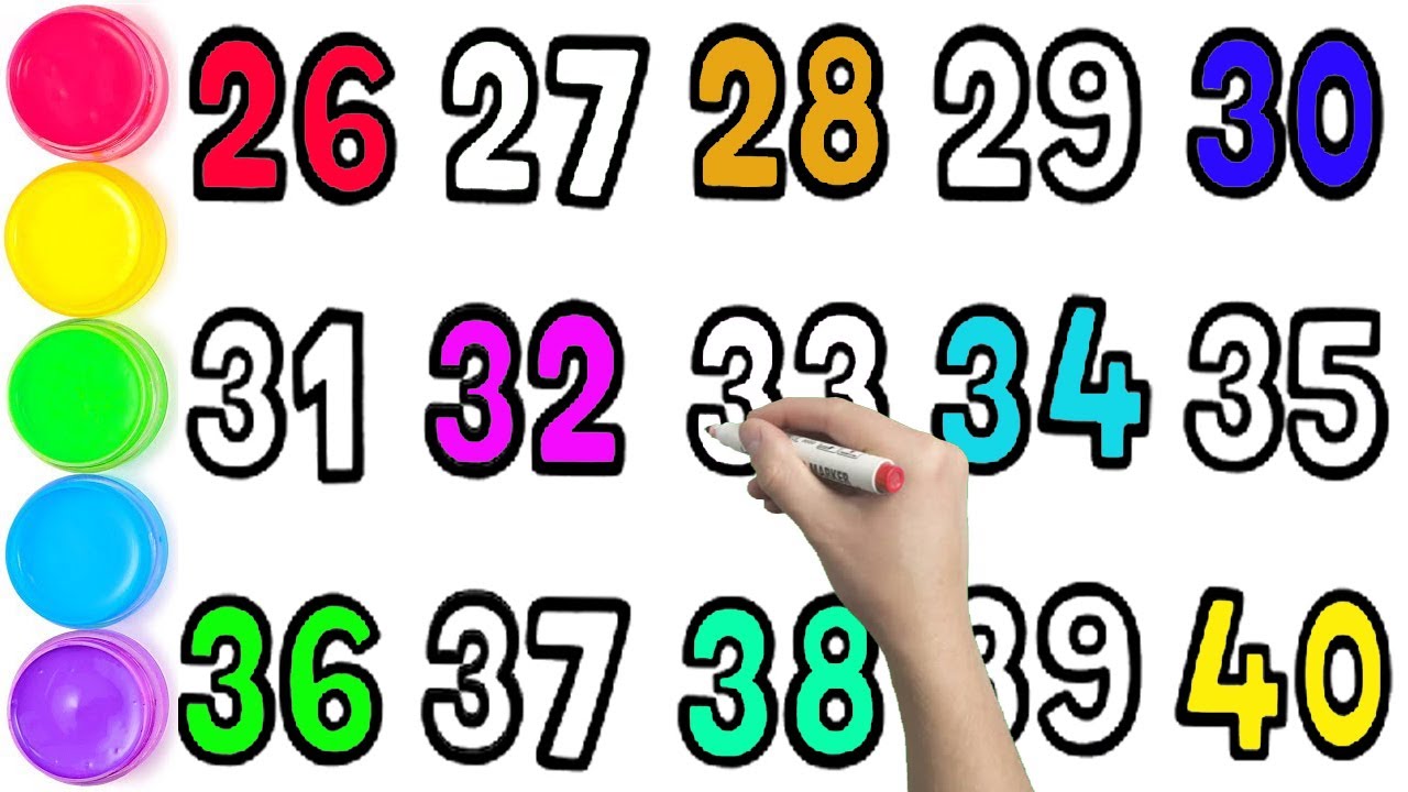 Learn How to Draw Numbers 26 to 40 Easy Step by Step for Children - Ks ...