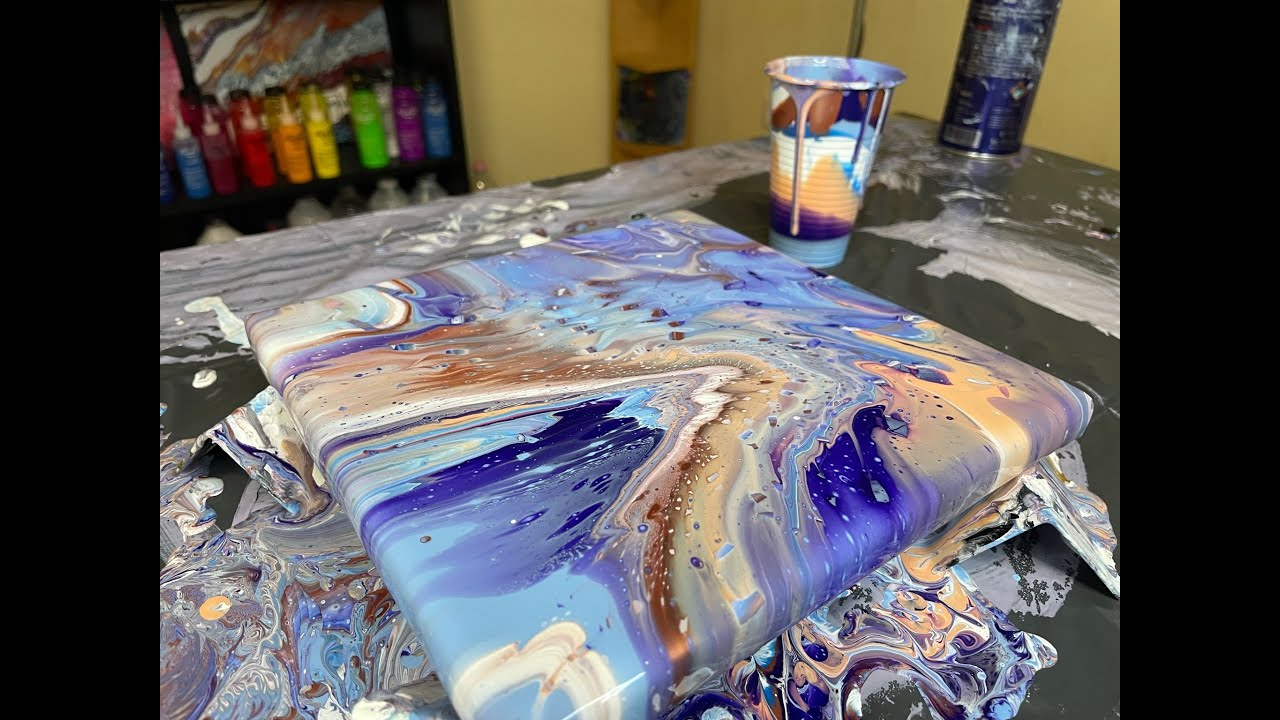 Flip Cup Abstract Swiping Away Acrylic Technique, Fluid Art Tutorial ...