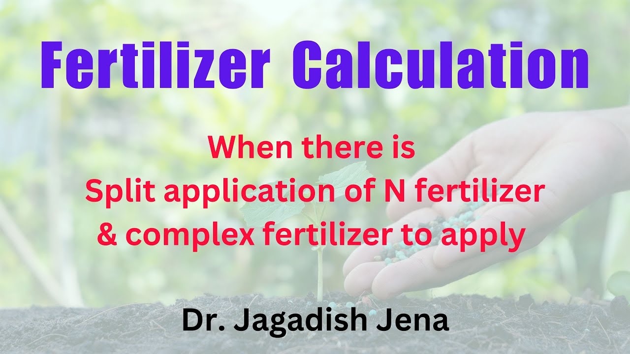 Complex fertilizer calculation when N is applied in split | Split ...