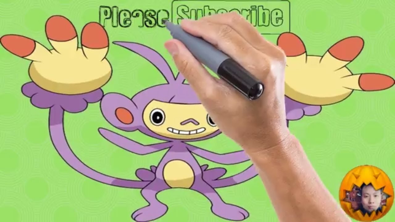How to draw Ambipom from Pokemon Go: learn colors for kids 102 #Tamm ...