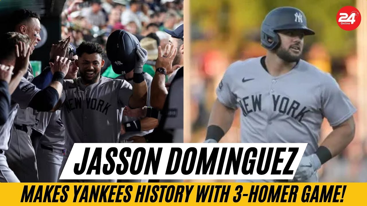 Jasson Dominguez Makes Yankees History with 3-Homer Game! - YouTube
