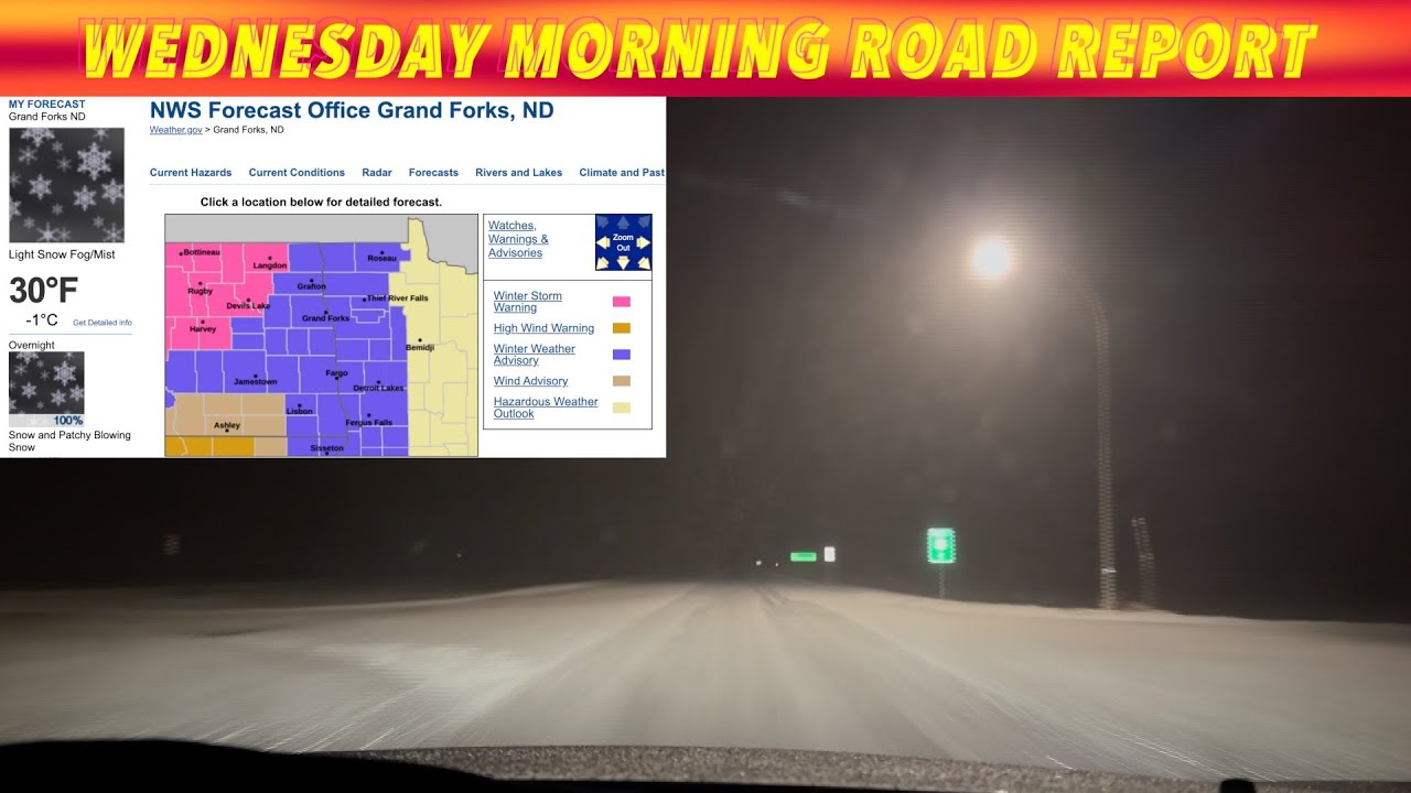 Wednesday Morning Road & Weather Report - YouTube