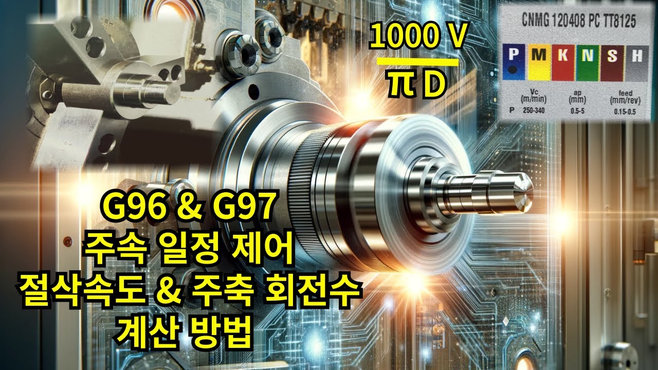 CNC lathe G96 G97 cutting speed constant control cutting speed rotation calculation method ...