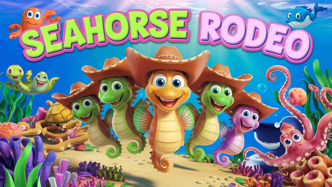 🎶🐬 Seahorse Rodeo Song for Kids 🐠 | Sing Along & Learn Sea Animals! 🌊🐴 ...