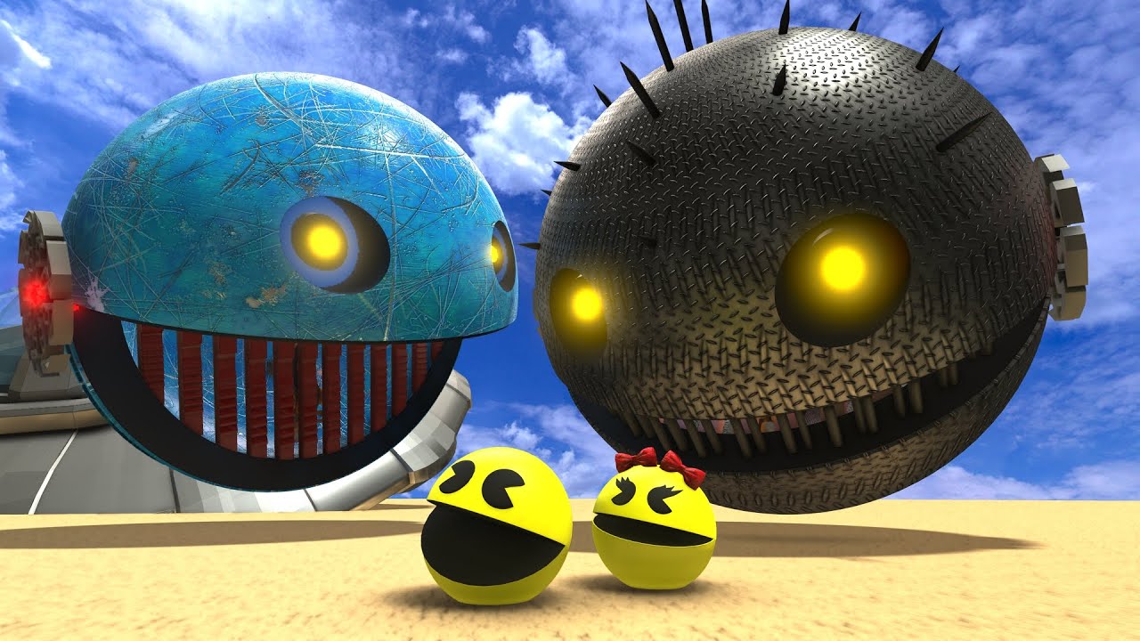 Pacman & Ms-Pacman & Iron Man Pacman VS Evil Spiky Robot Pacman - YouTube