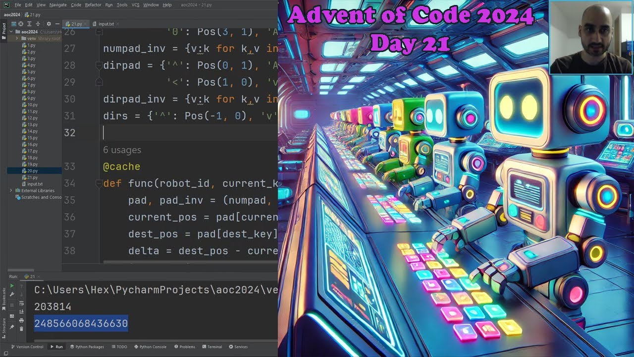 Advent of Code 2024 (Python) - day 21 - YouTube