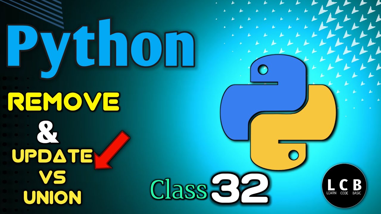 #32 Removing set items in python. How to remove set item. @LearnCodeBasic #python_full_course ...