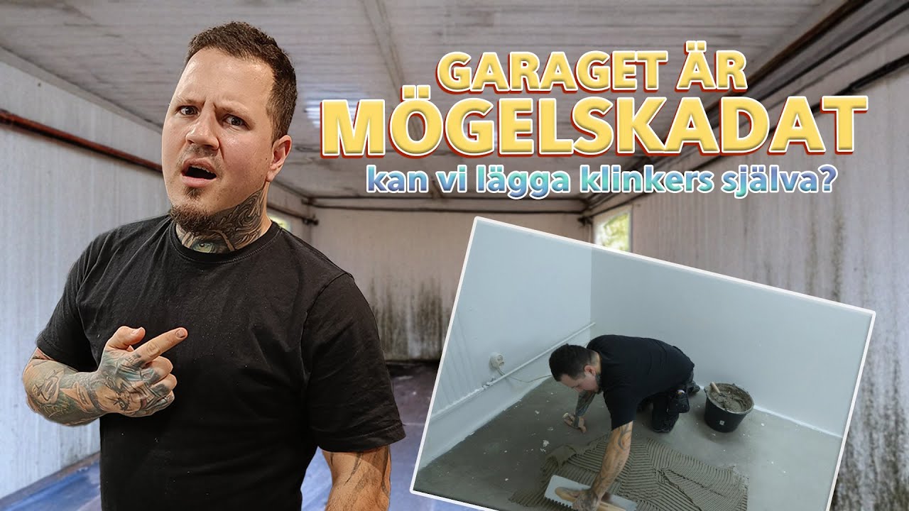 Mögel i garaget & Lägger klinkers själva - Renoverar nya huset - YouTube
