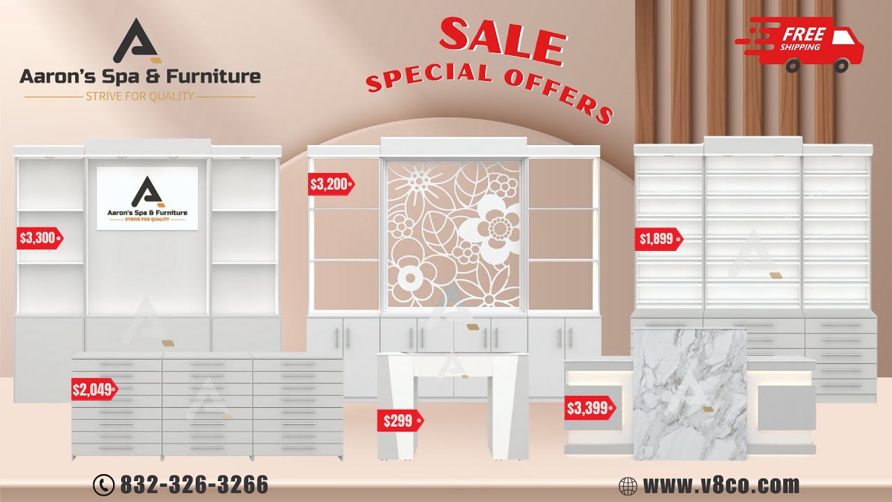 BIG SALE: Nail Table, Powder Display Cabinet, Reception Desk, Powder ...
