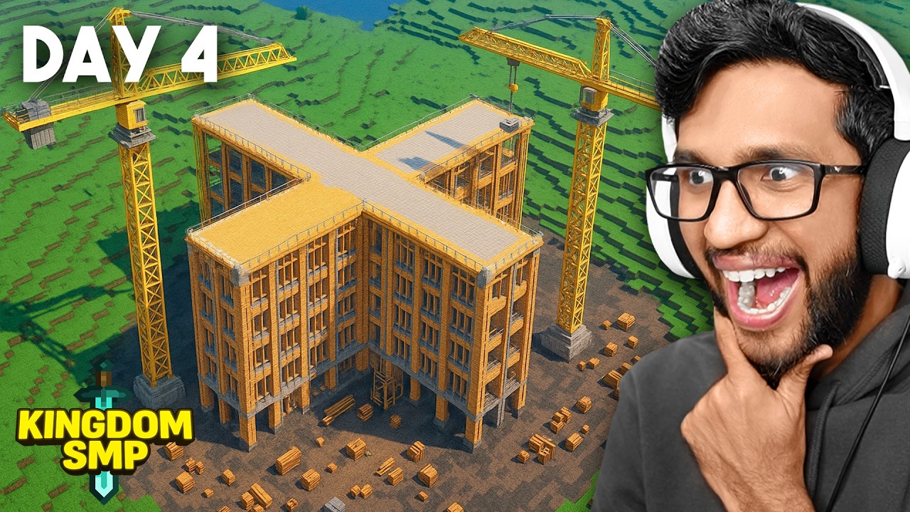 BUILDING MY FIRST MODERN HOUSE IN MINECRAFT KINGDOM SMP DAY 4 - YouTube