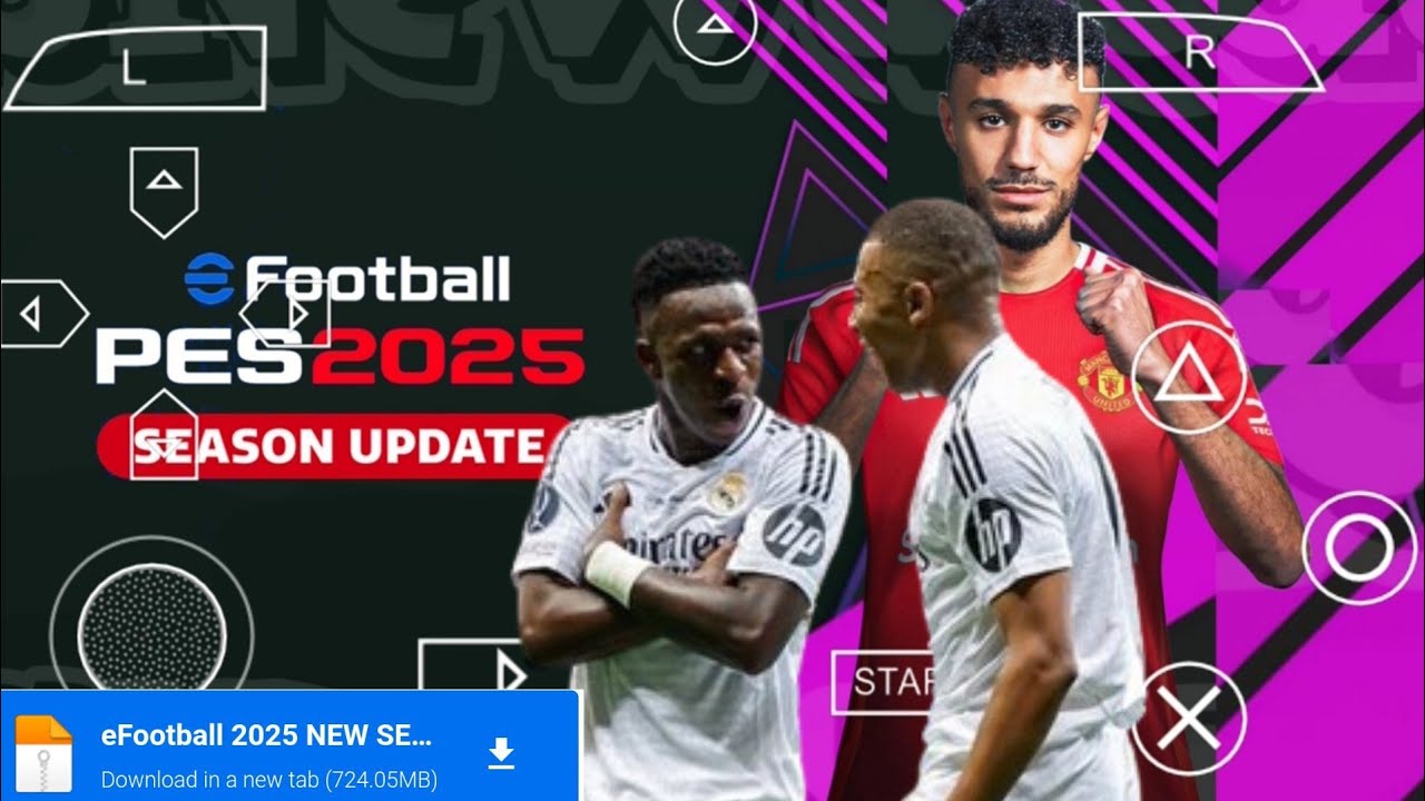EFOOTBALL PES 2025 PPSSPP Full Update Transfers & Kits 2024/25 Real ...