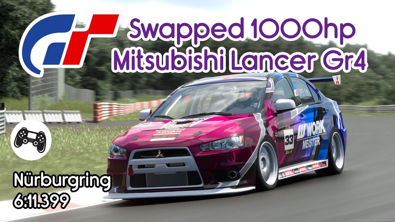GT7 | NEW 1000HP SWAP Mitsubishi Lancer Gr4 Nürburgring 6:11.399 | Lap ...