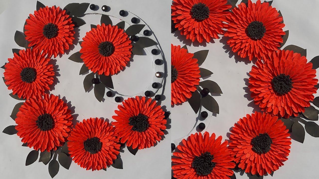 Diy Paper Flowers Wall Hanging 🌺 Homemade Origami Flower Wall Art 🌸 ...
