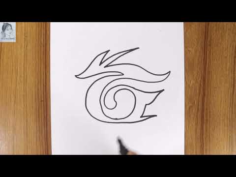 EASY DRAWING THE GARENA FREE FIRE LOGO | MARKER SKETCH DRAWING FREE FIRE LOGO | FREE FIRE DRAWING
